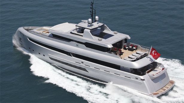New post-launch pictures of superyacht M, for sale with YPI